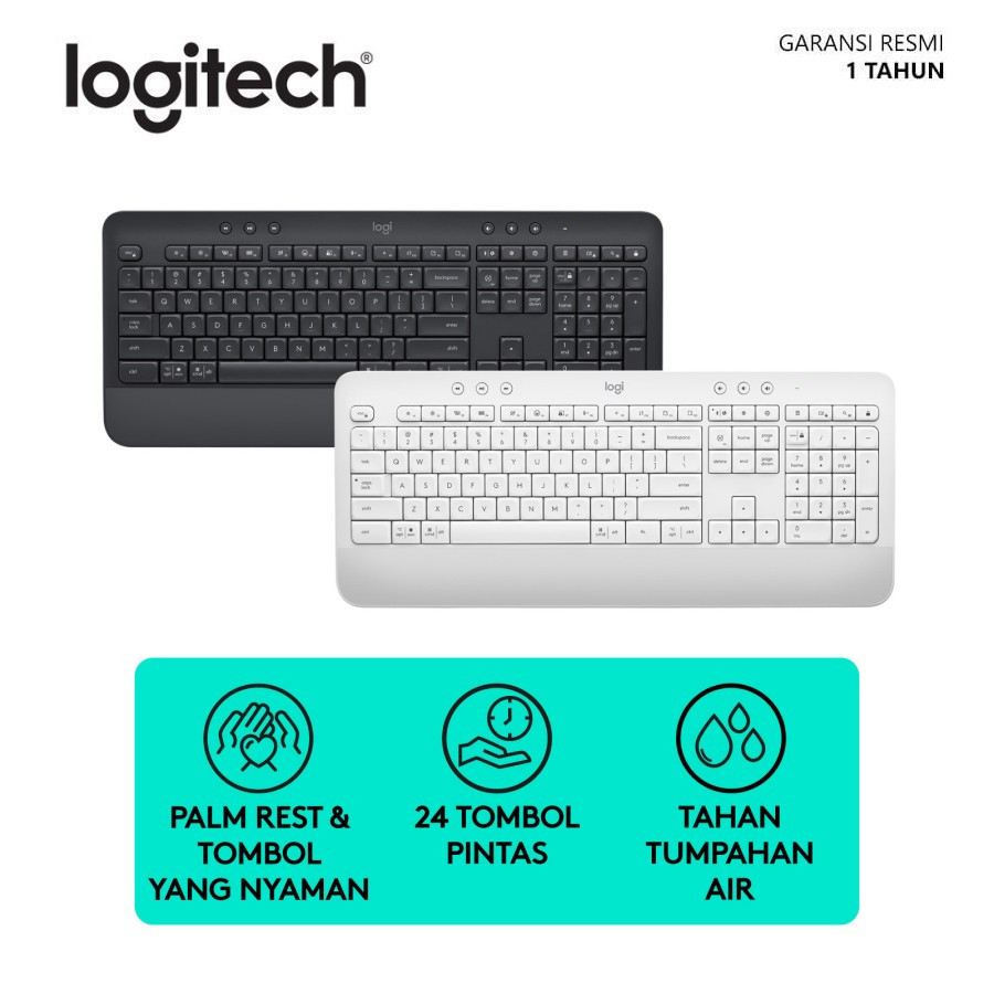 Jual LOGITECH K650 Keyboard Wireless Palm Rest BT Nano Receiver Full ...