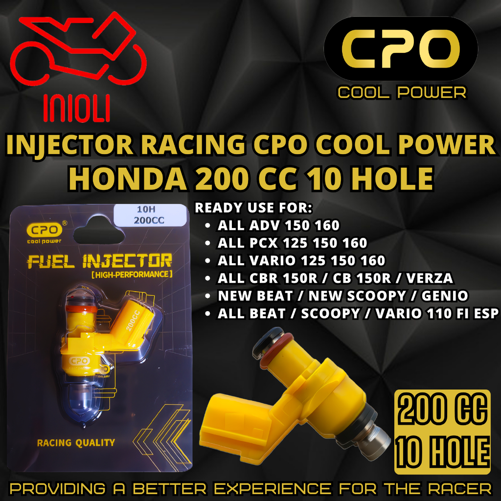 Jual INJECTOR RACING CPO 200CC 10HOLE HONDA BEAT SCOOPY VARIO PCX ADV ...