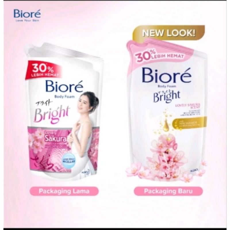 Jual Biore Bright Body Foam Lovely Sakura 800 | Shopee Indonesia