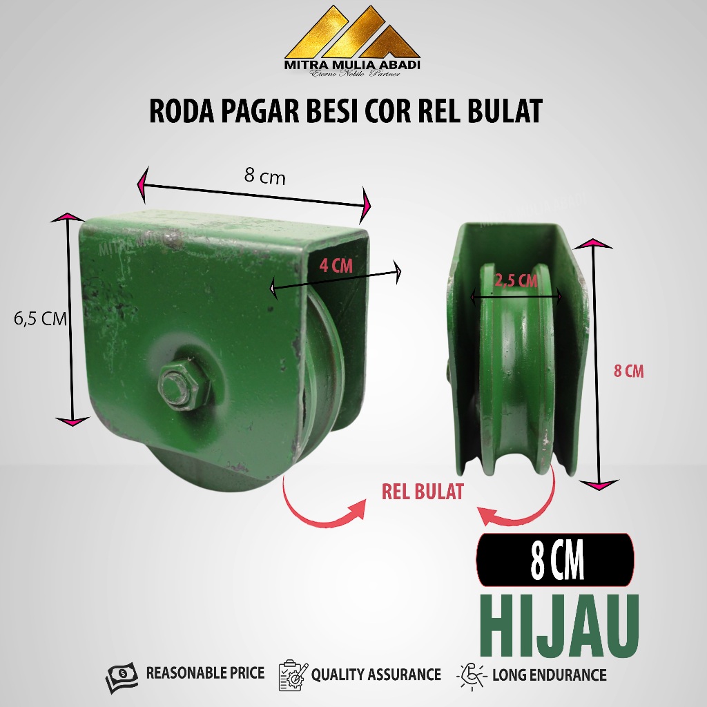 Jual RODA PAGAR BESI AS SUPER REL BULAT / RODA PAGAR BESI GERBANG ...
