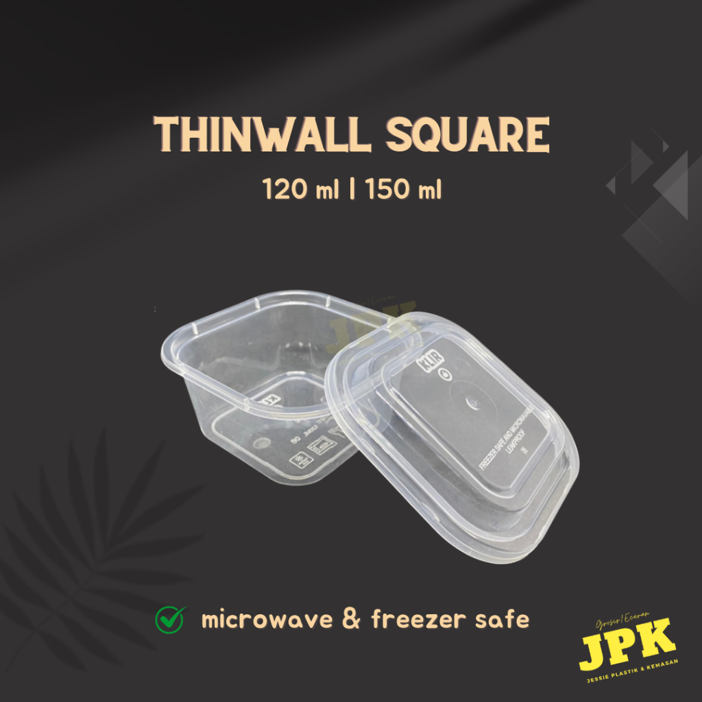 Jual thinwall square 120 ml / 150 ml isi 25 pcs (kotak dessert box / salad buah) | Shopee Indonesia
