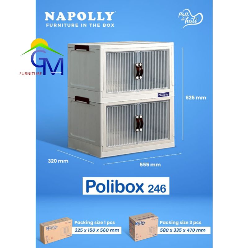 Jual Lemari Box Susun Plastik Polibox Napolly 2 Tingkat | Shopee Indonesia