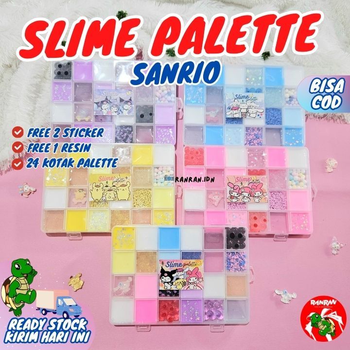 Jual Mainan Slime Pallete/ Palet / Palette 24 pcs warna warni | Shopee ...