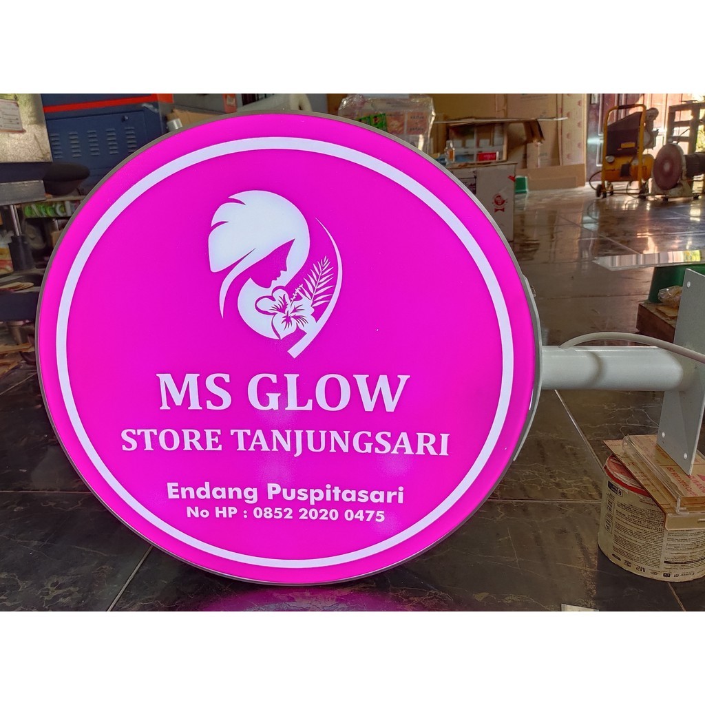 Jual Neon Box bulat 40 & 50 cm + bracket 2 sisi | Shopee Indonesia