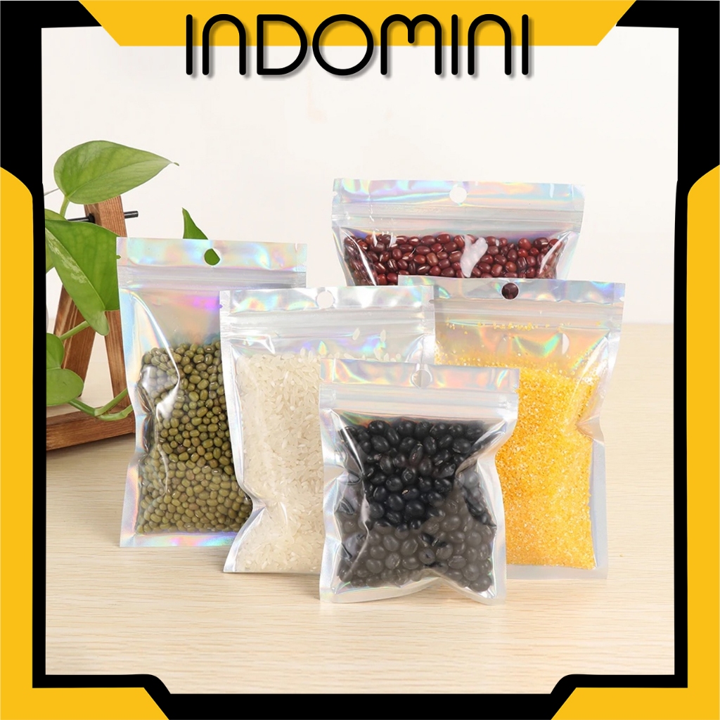 Jual INDOMINI Plastik Klip Hologram Flat | Ziplock Hologram Foil ...
