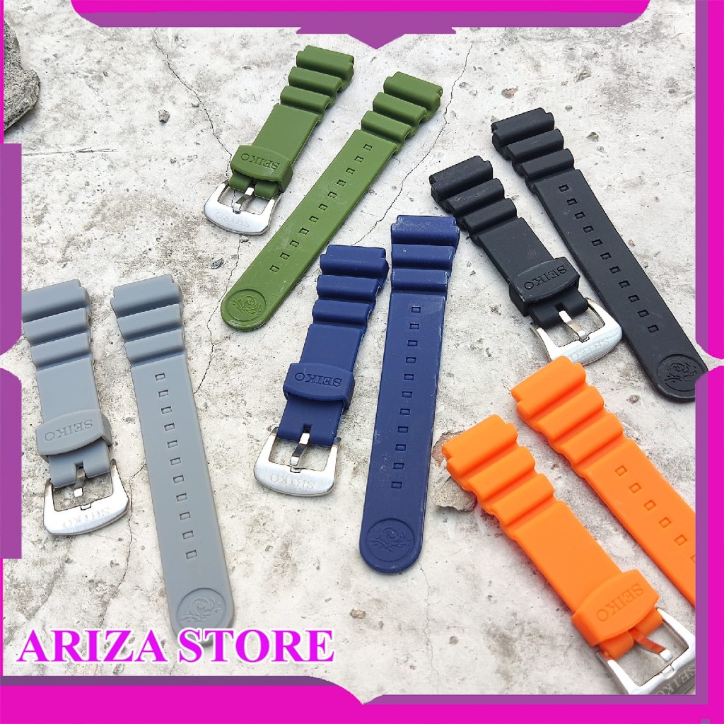 Jual 22MM SEIKO RUBBER SILIKON STRAP WATCH BAND SEIKO DIVER KARET ...