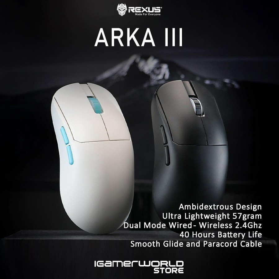 Jual Rexus Arka III / Arka 3 RX-112 RGB Wired / Wireless Gaming Mouse ...