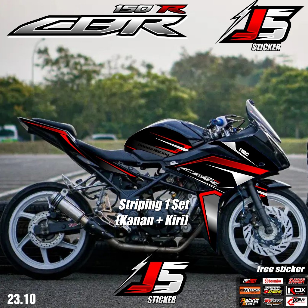 Jual Stiker Striping Lis Variasi CBR 150 R Facelift Desain Racing Road ...