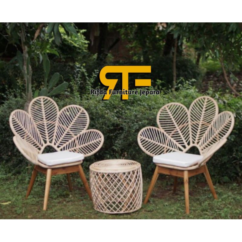 Jual Kursi Teras Rotan Bunga/ Kursi Santai Rotan Bunga | Shopee Indonesia