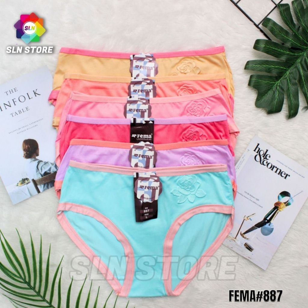 Jual (12 Pcs) CELANA DALAM WANITA FEMA / CD PEREMPUAN PREMIUM SUPER SOFT FEMA - 887 | Shopee ...