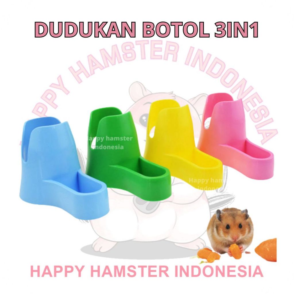 Jual Stand botol 3 in 1 hamster | dudukan botol minum hamster | wadah ...