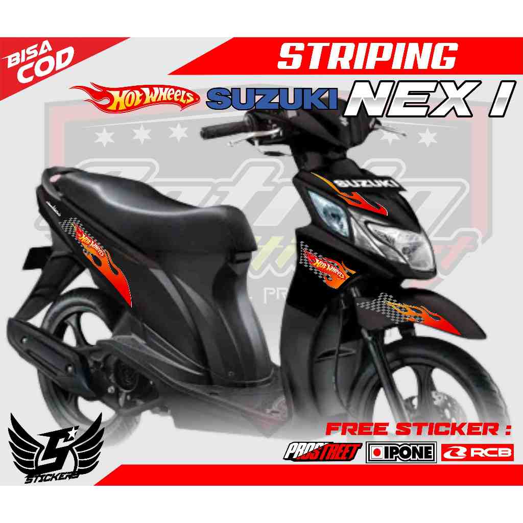 Jual STRIPING VARIASI MOTOR SUZUKI NEX 1 HOTWHEELS STYLE / STICKER LIST ...