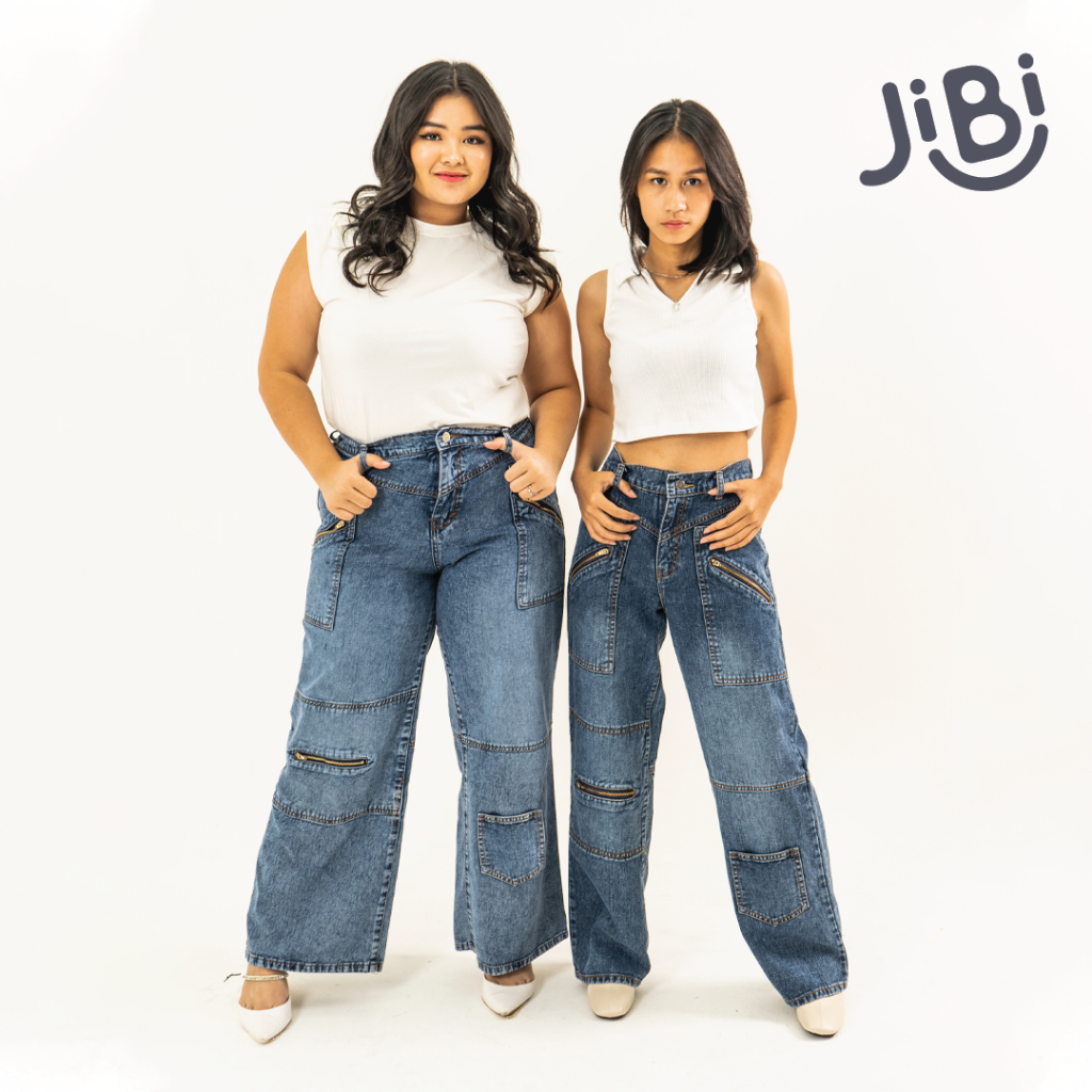 Jual JIBI - Y2K Jeans - Cargo Zipper - Celana Jeans - Jeans Vintage ...