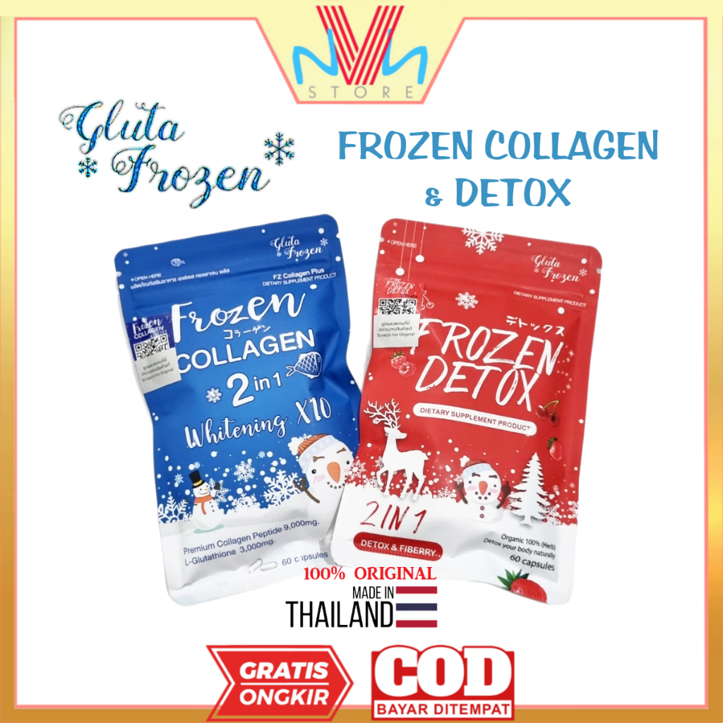 Jual GLUTA FROZEN COLLAGEN FROZEN DETOX 60 kapsul ORIGINAL THAILAND ...