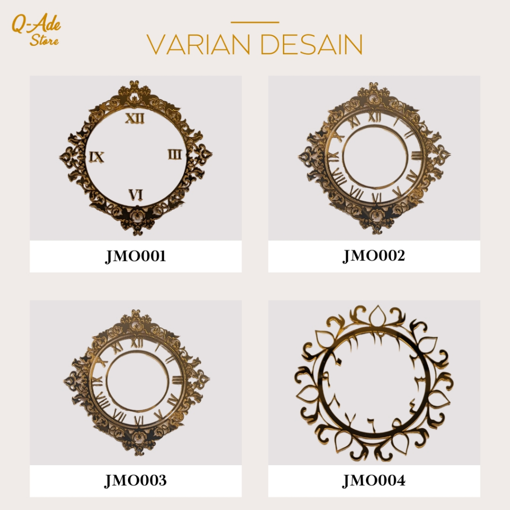 Jual Preset JMO001 - JMO004 | Laser Akrilik Jam Ornamen Mahar | Custom ...