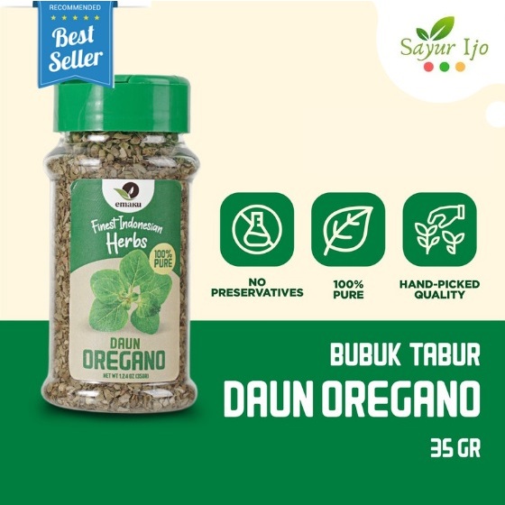 Jual Emaku Daun Oregano Kering 35 Gram / Botol Dry Herb Bumbu Tabur ...