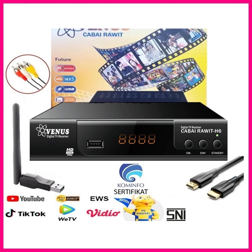 Jual Set Top Box Venus Cabai Rawit-H6 Digital DVB-T2 Receiver | Shopee ...