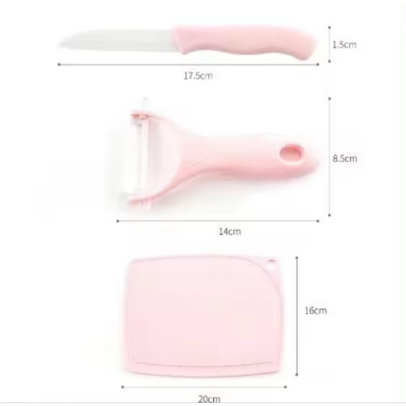 Jual (3 IN 1) PISAU BUAH SET KERAMIK 3IN1 TALENAN PEELER BUAH CERAMIC ...