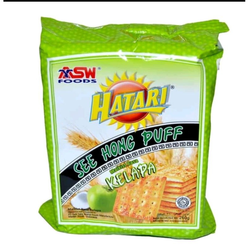 Jual BISKUIT HATARI SEE HONG PUFF RASA KELAPA 260 G | Shopee Indonesia