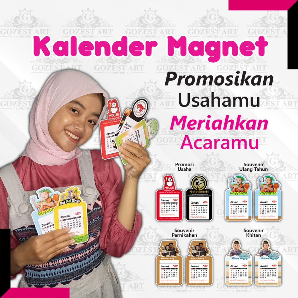 Jual Kalender mini magnet custom Souvenir Kalender / Kalender Tempel ...