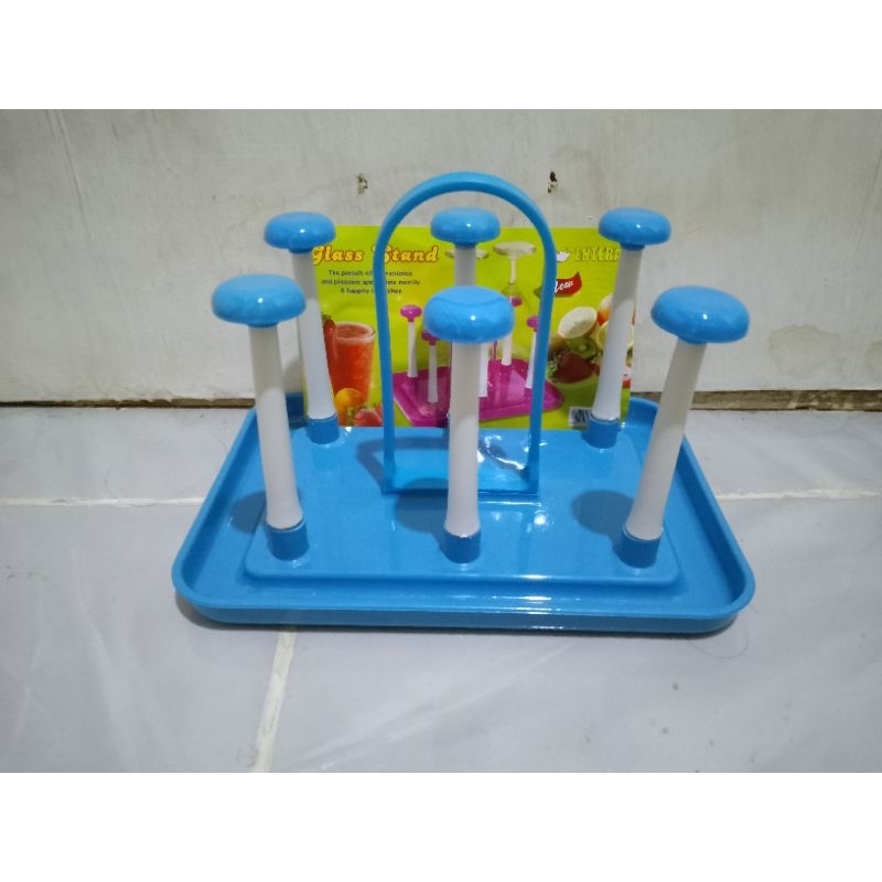 Jual ( 6Tiang ) Rak gelas segi plastik / Tempat Gelas Plastik | Shopee ...
