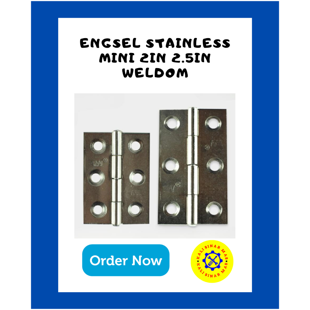 Jual Engsel Stainless Mini Tipis Kecil Lemari Pintu 2in 2.5in Weldom ...