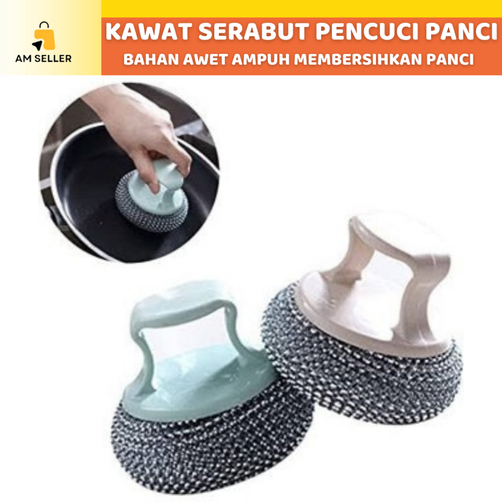 Jual Kawat Serabut Alumunium Spon Bulat Cuci Panci Stainless Sikat ...