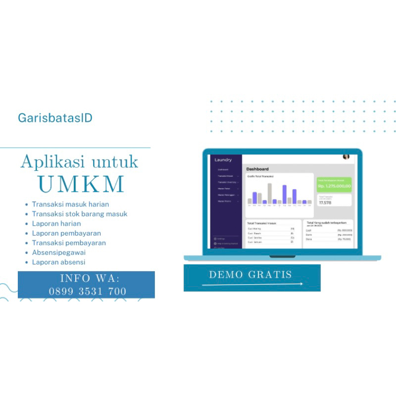 Jual Program UMKM lengkap untuk kasir laundry toko dengan laporan dan ...