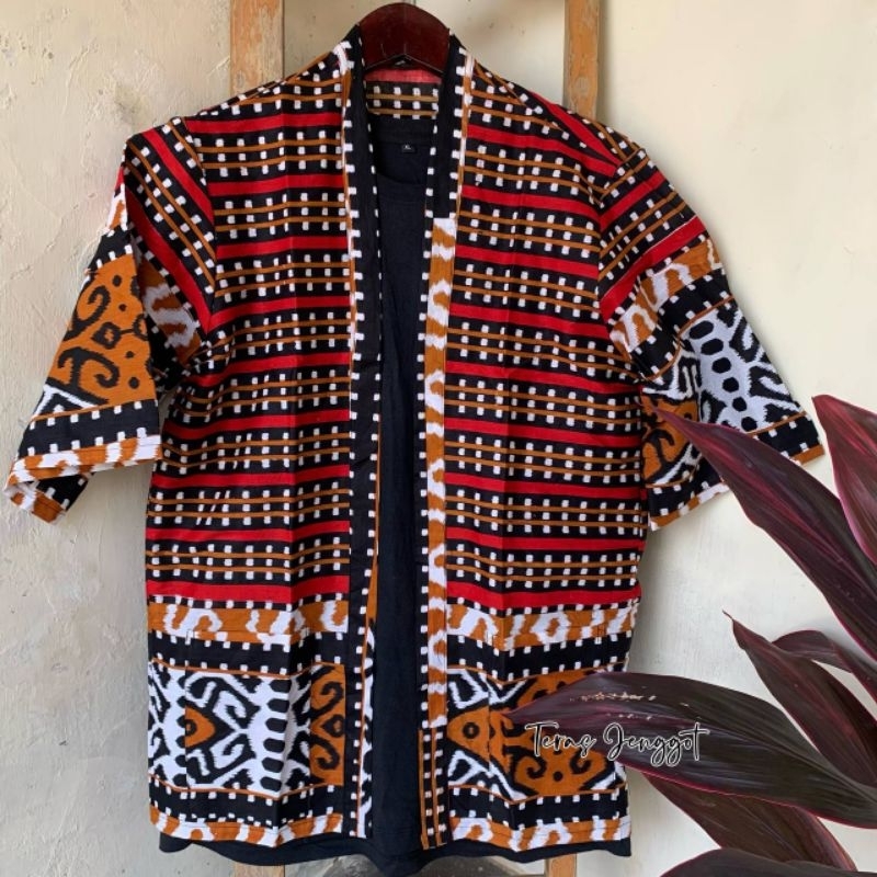 Jual Kimono Etnik Tenun Outerwear Cardigan Unisex Outer Tenun Troso ...
