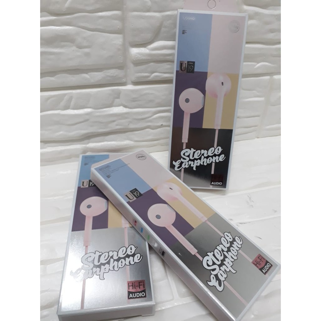 Jual HEADSET HF / HANDSFREE U19 MACARON / MACARON COLOR HIFI EXTRA BASS ...