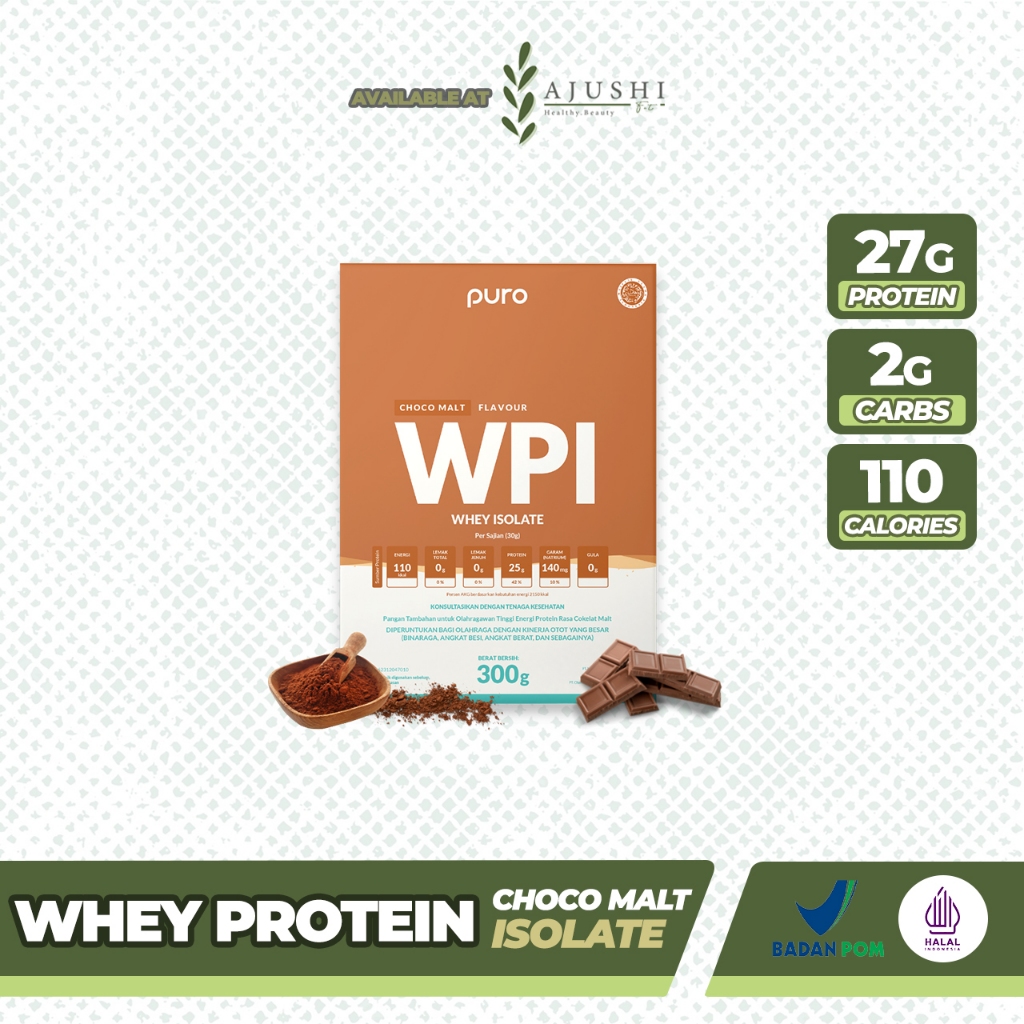 Jual Puro WPI Whey Protein Isolate 300grm | Shopee Indonesia