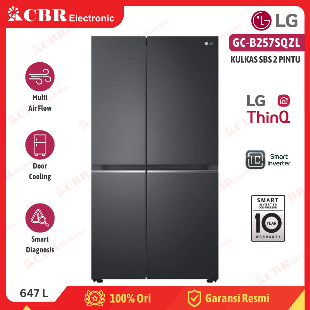 Jual Kulkas LG Side By Side 2 Pintu GC-B257SQZL (647 L / Inverter) | Shopee Indonesia