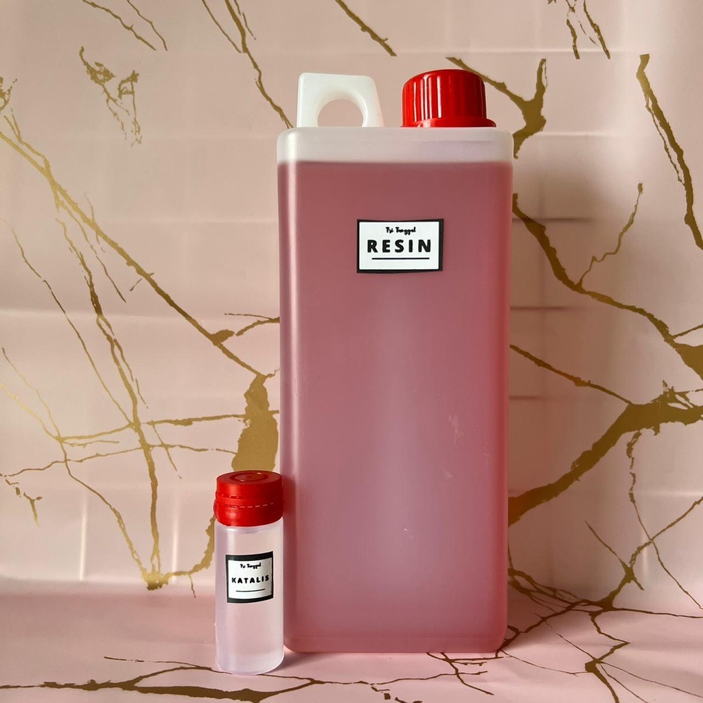 Jual RESIN MERAH Polyester 108 Isi 1000 ML FREE KATALIS 20ML Recine ...