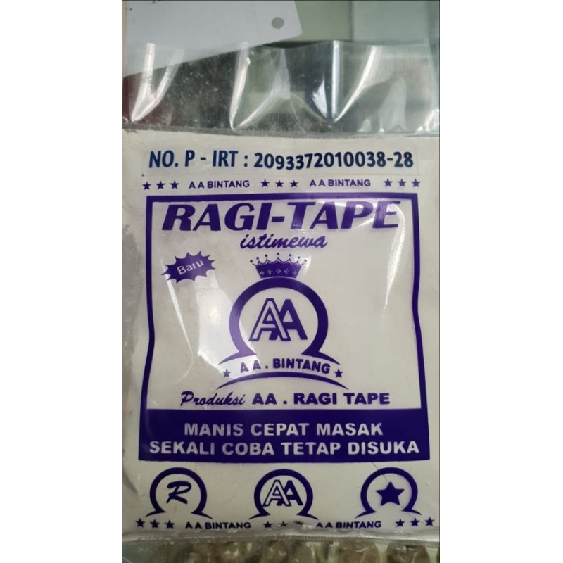 Jual RAGI TAPE SINGKONG AA BINTANG 1 sachet | Shopee Indonesia