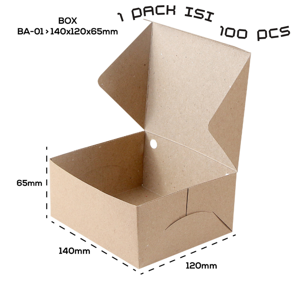 Jual Snack Box Ukuran M FoodGrade Kemasan Makanan Kotak Polos | 100 PCS ...