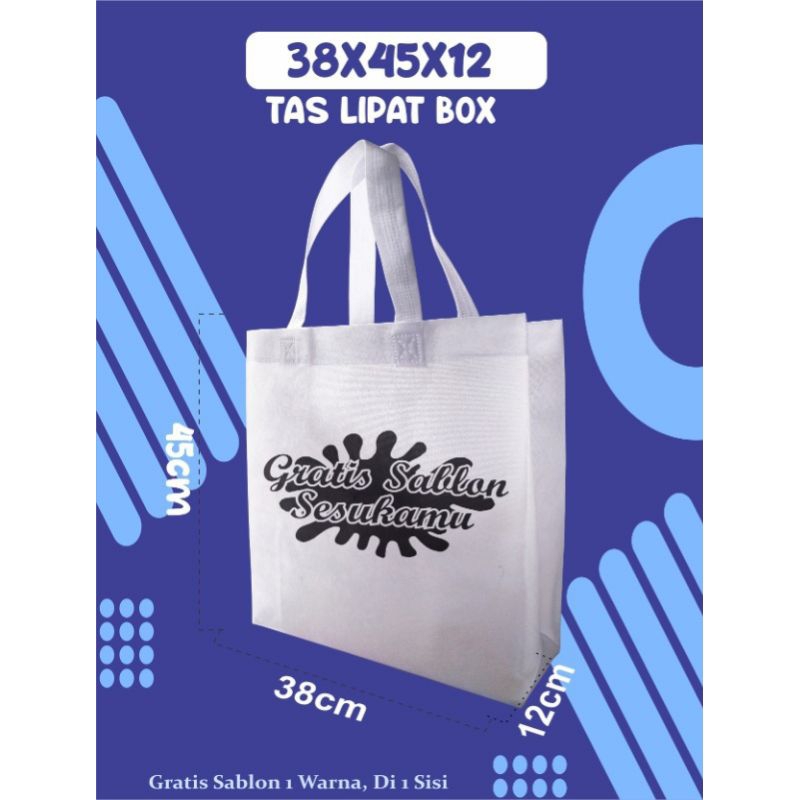 Jual TAS SPUNBOND LIPAT BOX 38X45x12 (SABLON COSTOM) TAS UNTUK SOUVENIR ...