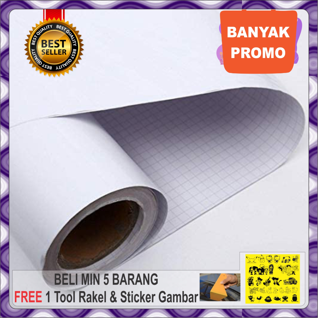 Jual Stiker putih dof/stiker putih doff/sticker whiteboard/sticker ...