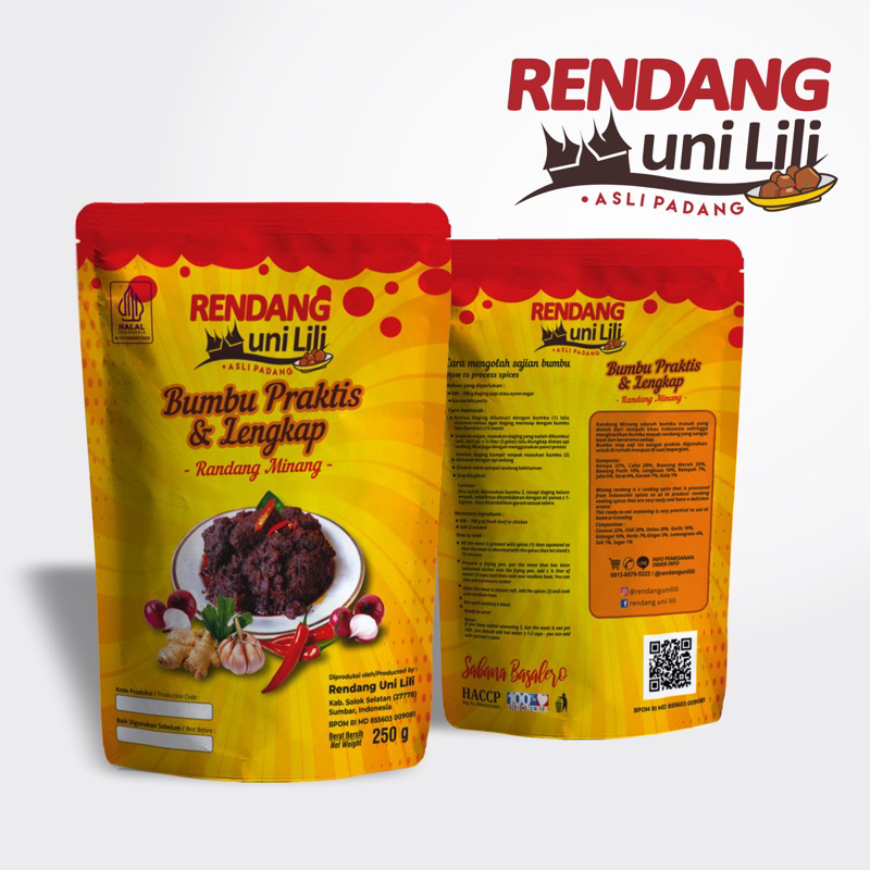 Jual Bumbu Rendang Instan TANPA TAMBAH SANTAN - Rendang uni lili Bumbu ...