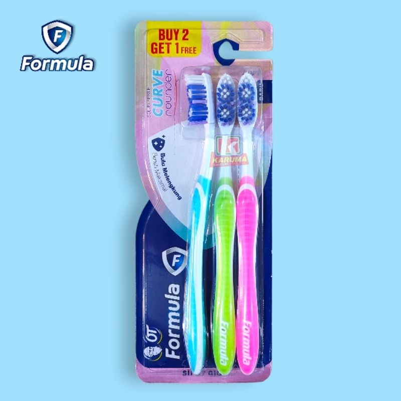 Jual Sikat Gigi Formula Soft Curve Rounder isi 2+1 FREE ( Warna Random ...