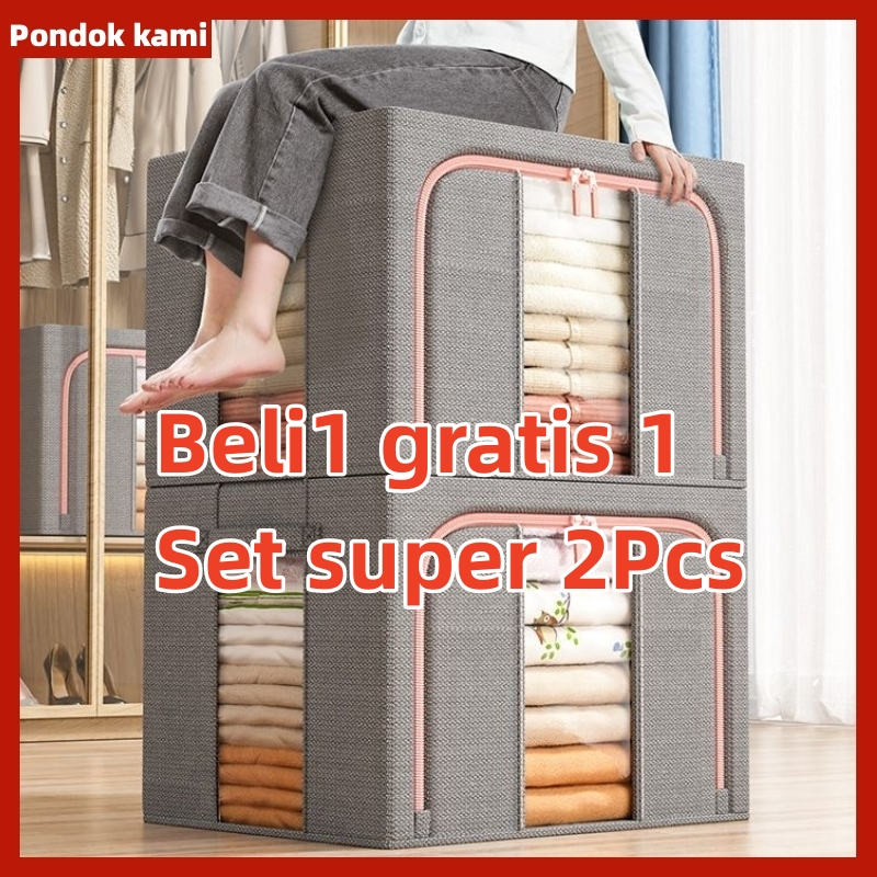 Jual ★Kebutuhan keluarga★Linen katun berkualitas tinggi Storage Box Kotak penyimpanan pakaian ...