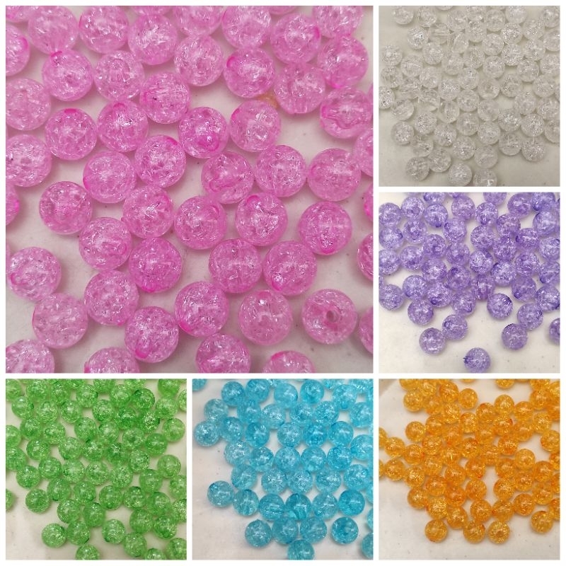Jual 45pcs - 200pcs mote motif kaca retak uk 6 8 dan 10mm | Shopee ...