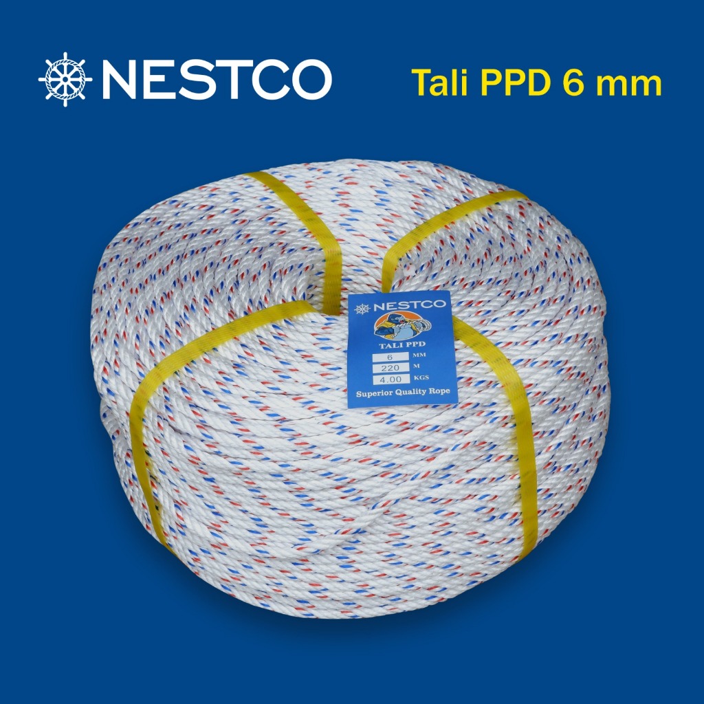 Jual Tali PPD Putih ukuran 6 mm berat 4 kg /per 1 roll | Shopee Indonesia