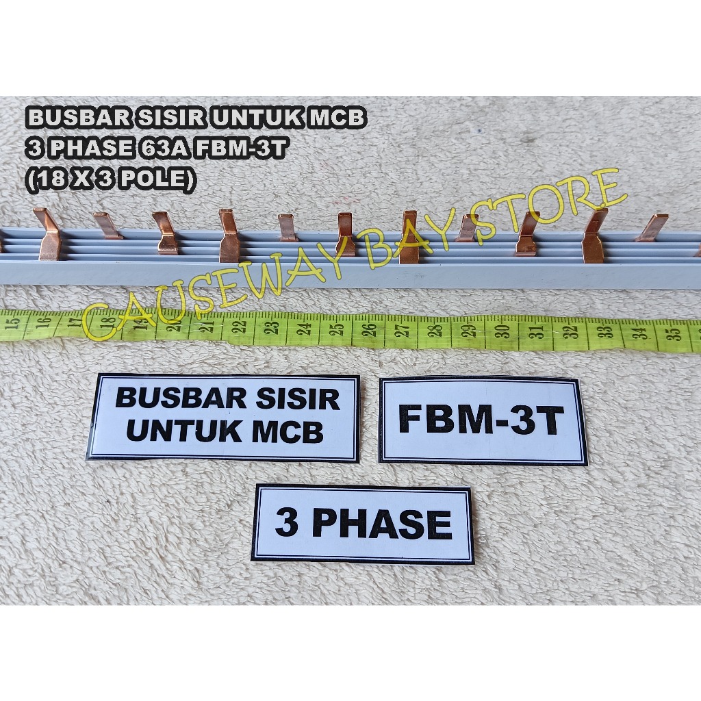 Jual BUSBAR SISIR 3 PHASE 63A FBM-3T HARGA PER BATANG (18X3 POLE ...