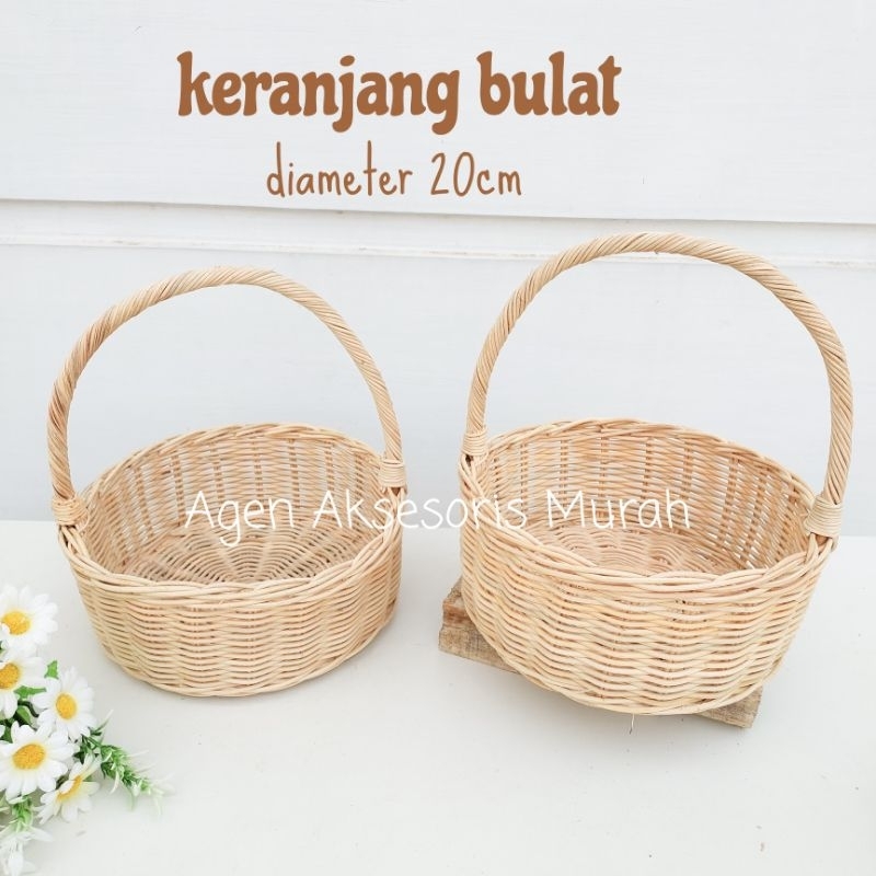 Jual Keranjang Rotan Bulat 20cm Natural | Shopee Indonesia