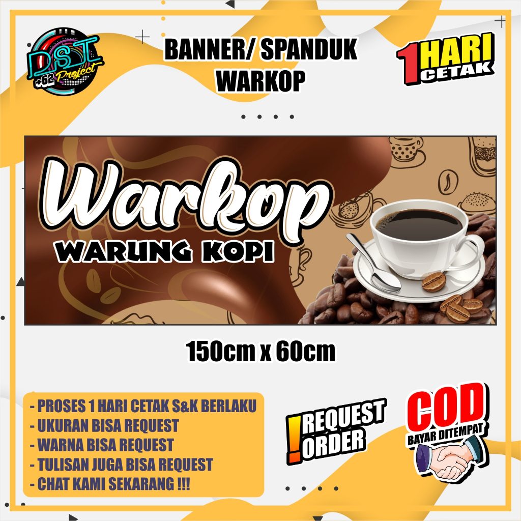 Jual BANNER / SPANDUK WARKOP WARUNG KOPI MODEL A 150 x 60 | Shopee ...