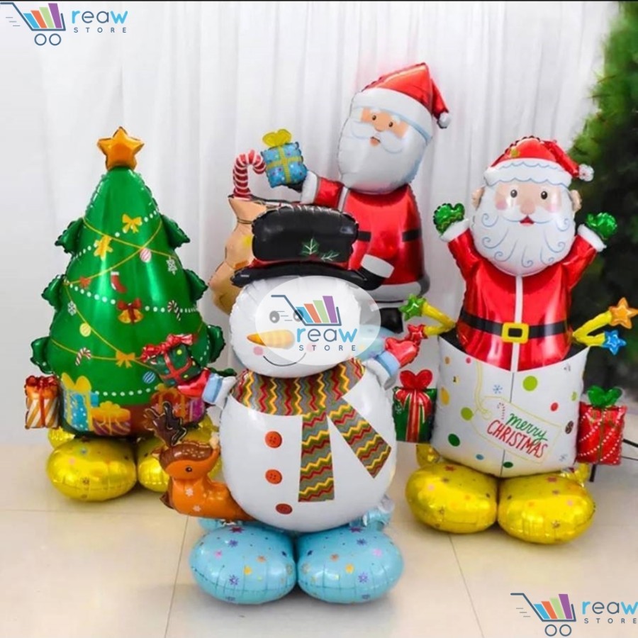 Jual Balon Foil Merry Christmas Natal Standing Berdiri Santa Snowman ...