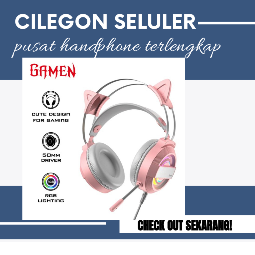 Jual HEADSET GAMING GAMEN GH1100 PINK RGB WITH CAT EAR ( KUPING KUCING ...
