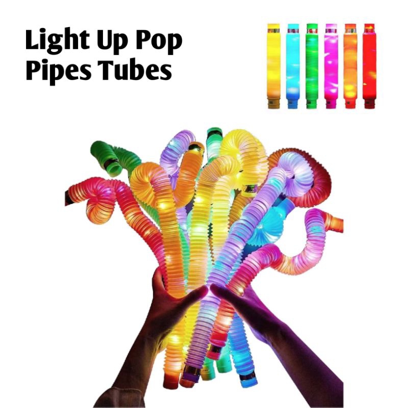 Jual Light Up Pop Mainan Selang Tarik Lampu Pop Tubes Pop Pipes Lampu ...