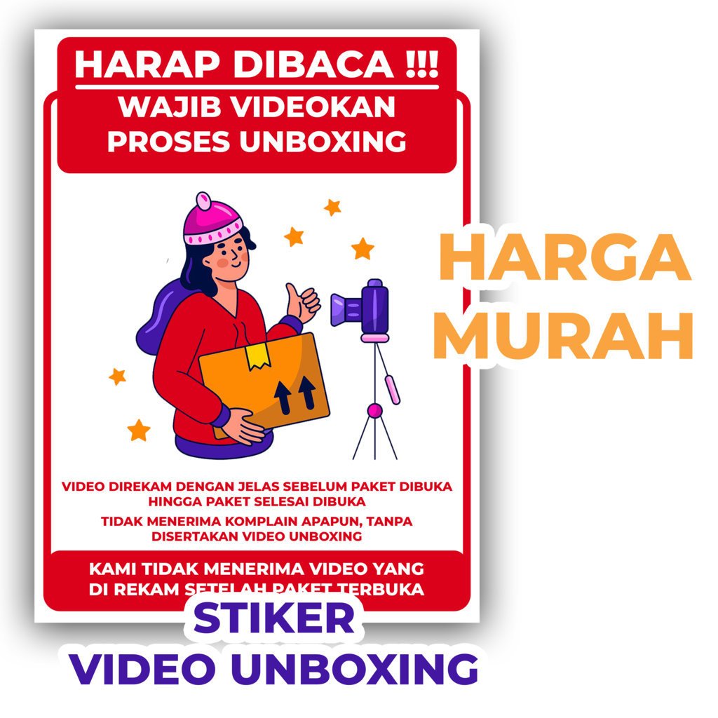 Jual Label Sticker Wajib Video Unboxing Stiker | Shopee Indonesia