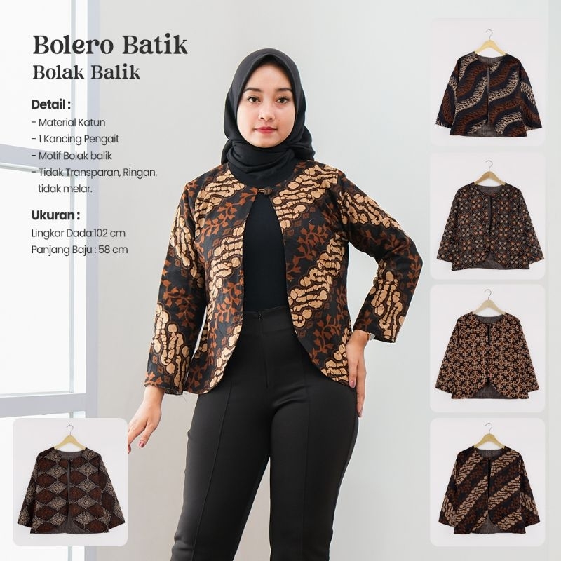 Jual Outer/Bolero Batik Bolak Balik Sogan Lengan Panjang- Joglo Batik ...
